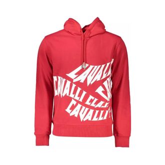 Cavalli Homme, Sweatshirts et sweats à capuche, Rouge, Taille: S Sweat à capuche élégant rose avec logo