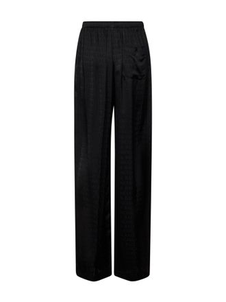 Balenciaga Womens Black Jacquard Satin Pajama-Style Trousers Viscose