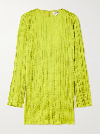 Staud Kona Minikleid Aus Plissiertem Satin - Gelb