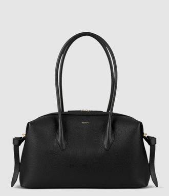 Yuzefi Sac Brioche Duffle Cuir Grain&eacute; Black