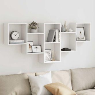 vidaXL Vidaxl - tag&egrave;re murale blanc 159x18x66 cm bois ding&eacute;nierie