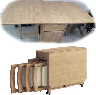 Generic Esszimmer Klappbarer Esstisch, Mid-Century Modern Mit wasserfester Holzplatte Esszimmerm&ouml;bel Einfache Montage for 6-8 Personen Platzsparend