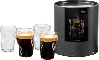 Eisch Eisch Espressoglas 4er Set Unik, Espressotasse, handgefertigt, Glas, 100 ml, 30013204