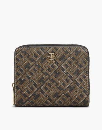 Tommy Hilfiger portefeuille zipp&eacute; &agrave; imprim&eacute; icon multicolore-Noir