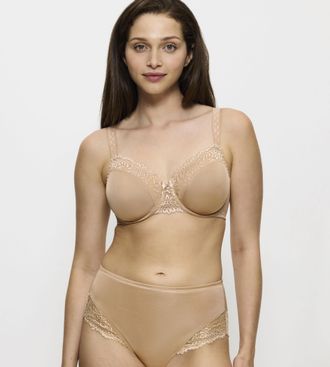 Triumph Minimizer-BH TRIUMPH Ladyform Soft, Damen, Gr. 80, Cup E, smooth natur, Microtouch, Obermaterial: 43% Polyamid, 40% Polyester, 17% Elasthan, leicht gl