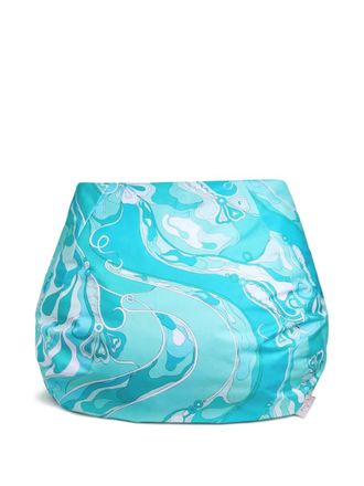 Pucci Sitzkissen mit Orchideen-Print - Blau