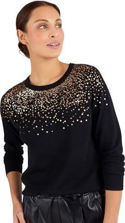 Damart Pull &agrave; Sequins Femme Noir Taille 42/44