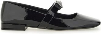 Versace Femme, Chaussures, Noir, Taille: 37 EU Gianni Ribbon Patent Ballerinas