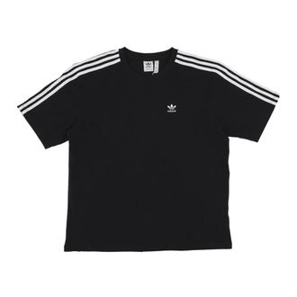 adidas Femme, Tops, Noir, Taille: 40 FR T-shirt Noir Oversize à Bandes Iconiques