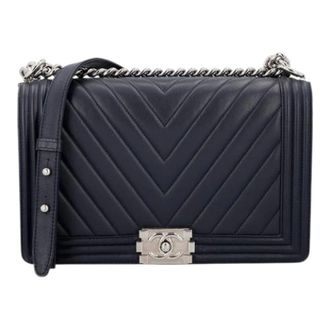 Chanel Sac Bandouli&egrave;re Boy doccasion - Femme - Pre-owned - Bleu - Taille: ONE Size