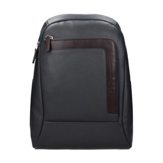 Piquadro Homme, Sacs, Gris, Taille: ONE Size Sac &agrave; dos en cuir avec plusieurs compartiments