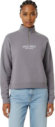 Jack Wills Honeylane Sweatshirt f&uuml;r Damen, mit halbem Rei&szlig;verschluss (Blau)