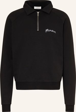 Flaneur Fl&acirc;neur Sweat-Poloshirt Signature schwarz