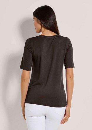 Madeleine Kurzarmshirt Sommerliches Basicshirt mit Rundhalsausschnitt Figurnahes Jerseyshirt mit schmalem Halbarm