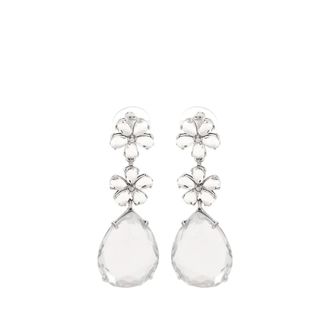 Self Portrait Crystal-flower Tiered Earrings