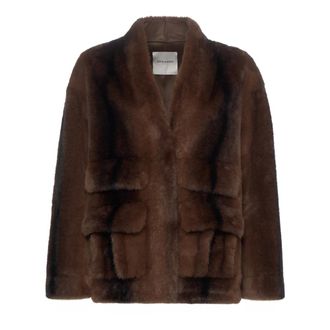 Ermanno Scervino Femme, Vestes, Brun, Taille: 36 FR Giacca in ecopelliccia