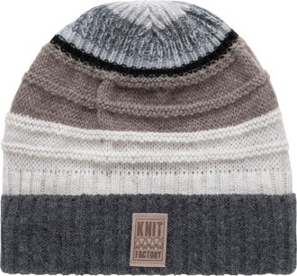 Knit Factory Dali M&uuml;tze - Strickm&uuml;tze f&uuml;r Damen und Herren - Beanie - Winterm&uuml;tze mit Wolle - Mehrfarbig - Hochwertige Qualit&auml;t - Grau
