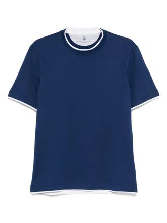 Brunello Cucinelli t-shirt en coton - Bleu