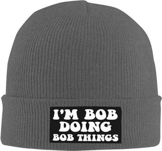 Generic Bonnet Tricoté Je suis Bob, Je Fais des Trucs De Bob. Extensible Tricoter Chapeau Unisexe Beanie Tricoté pour Adultes Femme Cyclisme