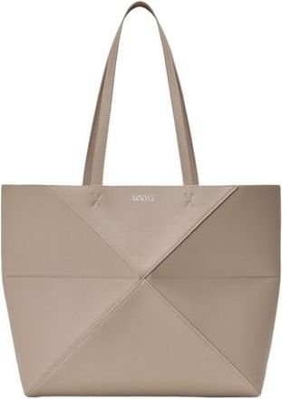 Loewe Puzzle Fold tote horizontal moyen en cuir de veau grain&eacute; souple