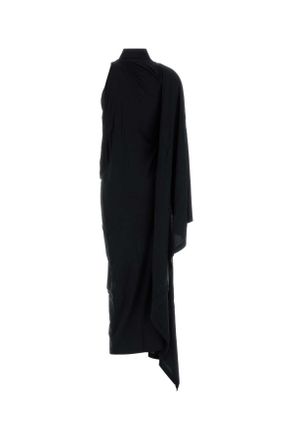 Balenciaga Womens Black Cotton Dress Exterior: Abiti
