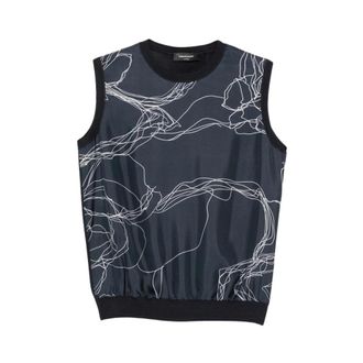 Fabiana Filippi Weste mit abstraktem Print - - Knitwear - Damen - Blau - S