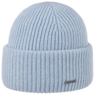Stetson Classic Uni Wollm&uuml;tze Damen Herren Made in Italy 100% Wolle Gestrickt Beanie Herbst Winter hellblau One Size