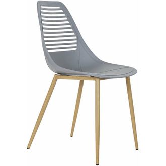 DKD Home Decor Dkd Home Decor - Metallstuhl pp 45x56x84 Hellgrau Matte pp Metal Multicolor -Farbfamilienfamilienst&uuml;hle und Details Details
