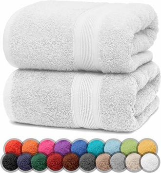 NatureMark Lot de 2 draps de Douche, 70 x 140 cm, Blanc