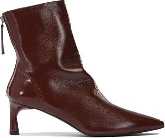 Halmanera Stiefel - Bordeaux Calf Leather Ankle Boots With Pointed Toe - Gr. 37,5 (EU) - in Schwarz - f&uuml;r Damen