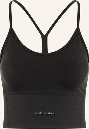 Icebreaker Sport-Bh 260 Zoneknit Seamless Mit Merinowolle schwarz