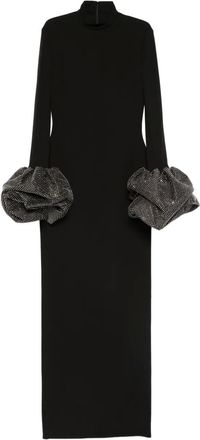 Solace London Viviana Maxikleid mit Stehkragen - Schwarz