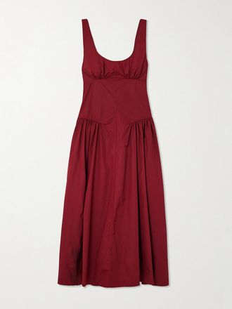 Proenza Schouler Kendall Midikleid Aus Shell Mit Raffungen Und Falten - Rot