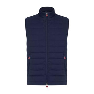 Kiton &Auml;rmelloser Blouson aus Schurwolle - - Jackets - Herren - Blau - 2XL