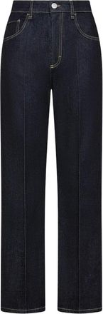 Seventy Femme, Jeans, Bleu, Taille: 34 FR Pantalon Large en Denim Bleu