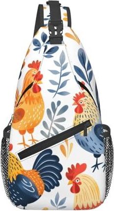 Generic Sacoche Port&eacute; &eacute;paule Coq animal dr&ocirc;le Durable Sac Bandouli&egrave;re R&eacute;glable Crossbody Bag pour Camping Homme &eacute;cole