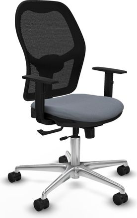 Piqueras y Crespo Jorquera Stuhl mit Lendenwirbelst&uuml;tze mit 1D-Armlehnen, ausgestattet mit Syncro/Traslack und eingespritztem Schaum. Mit Rollen von 65 mm Nylon, Schwar