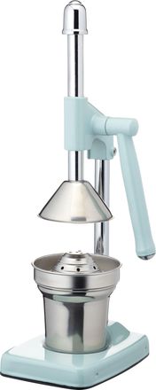 KitchenCraft Living Nostalgia - Manuelle Zitruspresse mit Hebel aus Aluminium und Edelstahl - Vintage Blue