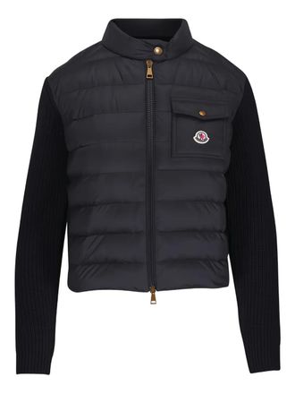 Moncler doudoune en laine m&eacute;lang&eacute;e - Noir