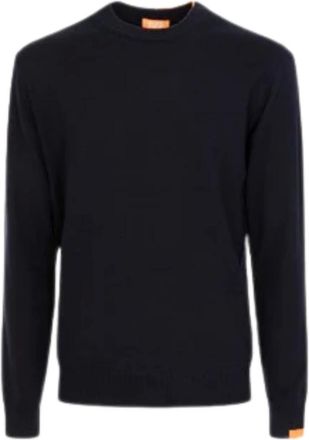 Suns Homme, Pulls, Bleu, Taille: S Maille &agrave; col rond avec intarsia Fluoro