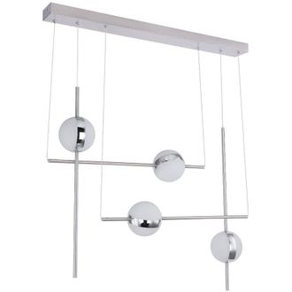 Globo Lighting Globo Lighting - Suspension led lampe de salon boule suspension lumi&egrave;re opale chrome &eacute;clairage int&eacute;rieur moderne, 32 watts 2200lm 3000k, LxH 83 x 120