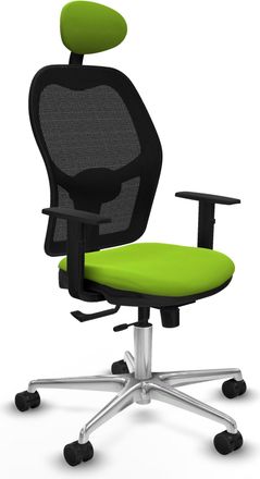 Piqueras y Crespo B&uuml;rostuhl aus Kunstleder mit 1D-Armen, h&ouml;henverstellbare Lendenwirbelst&uuml;tze und festes Kopfteil, ausgestattet mit Syncro/Traslack und injiziertem Scha