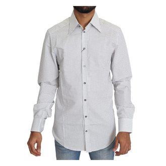 Dolce & Gabbana Polka Dots Dress Shirt - - Shirts - Herren - Wei&szlig; - M
