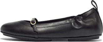FitFlop Femme Allegro Mary Janes Cuir Souple Chaussure, Noir, 38 EU