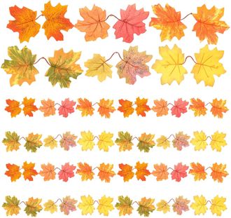 Aboofan 30 St&uuml;ck Teiliges K&uuml;nstliches Ahornblatt Haltbarem Seidenstoff Realistische Herbstdeko f&uuml;r Girlanden Tisch Wandgestaltung f&uuml;r Erntedankfest Halloween 