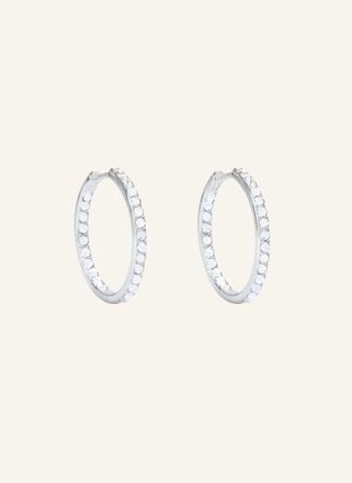 Pompidou Creolen Lillian Medium Pav&eacute; By Glambou silber