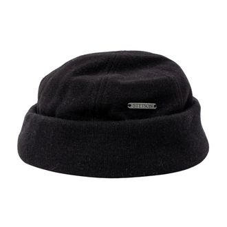 Stetson Homme, Accessoires, Noir, Taille: M Bonnet en Laine et Cachemire sans Bordure - Noir