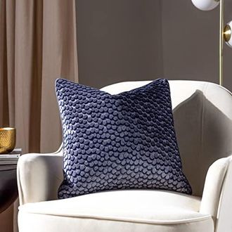 furn. Hoem Lanzo Cut Velvet Piped Polyester Filled Cushion - Twin Pack