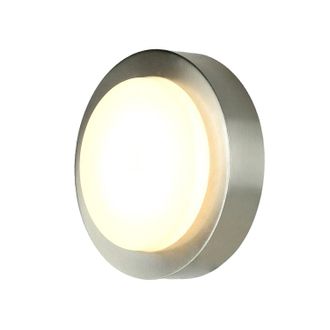 Licht-Erlebnisse LED Au&szlig;enleuchte Edelstahl IP44 rund &Oslash; 20 cm 3000 K 350 lm Wei&szlig; Modern Wandlampe au&szlig;en Terrassenlampe Kellerlampe Feuchtraumlampe