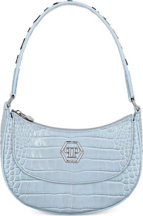 Philipp Plein Tote Bag mit Kroko-Print - Blau